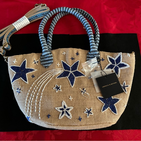 America & Beyond | Bags | America Beyond Canvas Handbag Withh Starfish ...